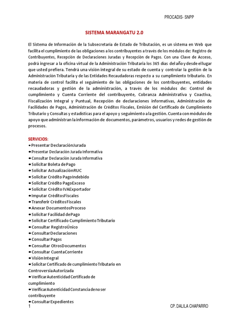 Guía de Uso del Sistema Marangatu 2.0 | PDF | Microsoft Windows | Windows 7
