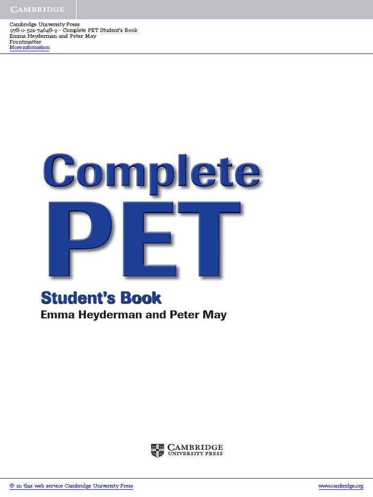 Complete Pet Intermediate Students Book Without Answers With CD Rom ...