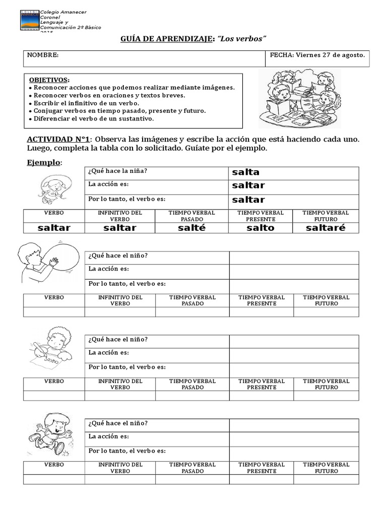 Guia VERBOS 2 Basico | PDF | Verbo | Sintaxis