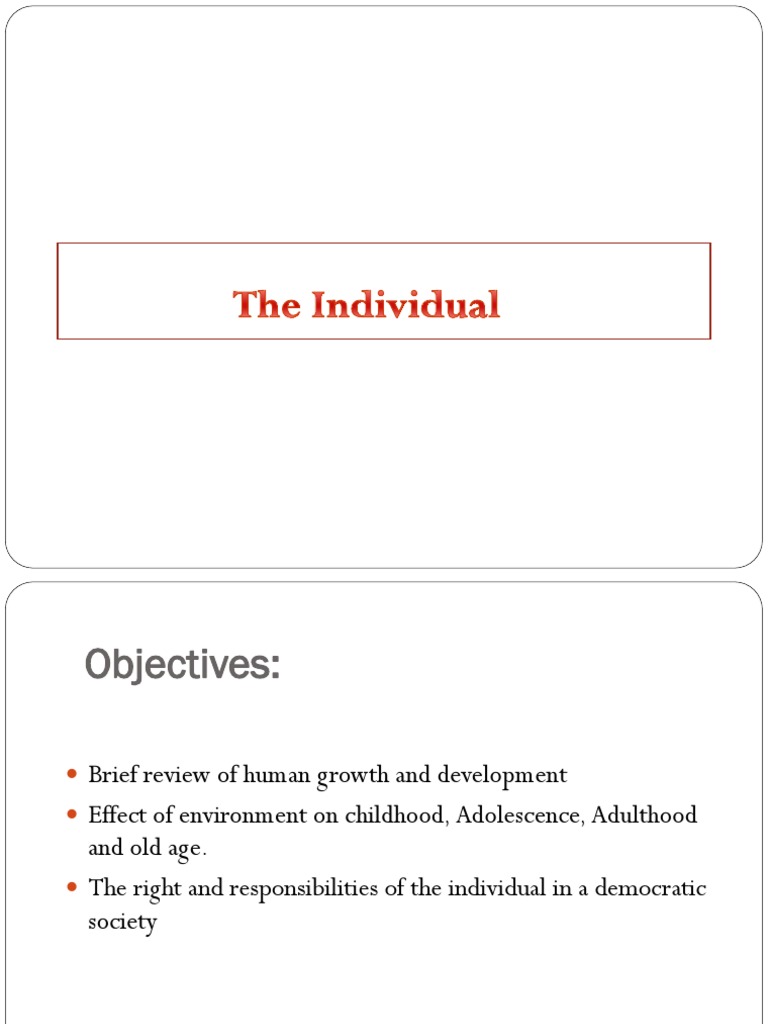 Individual Growth and Development | PDF | Social Institutions | Social ...