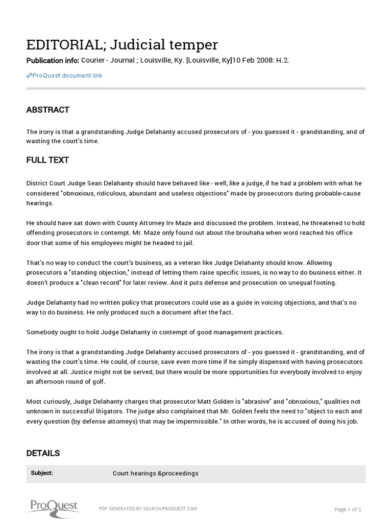 CJ Editorial On Sean Delahanty | PDF | Prosecutor | Judge