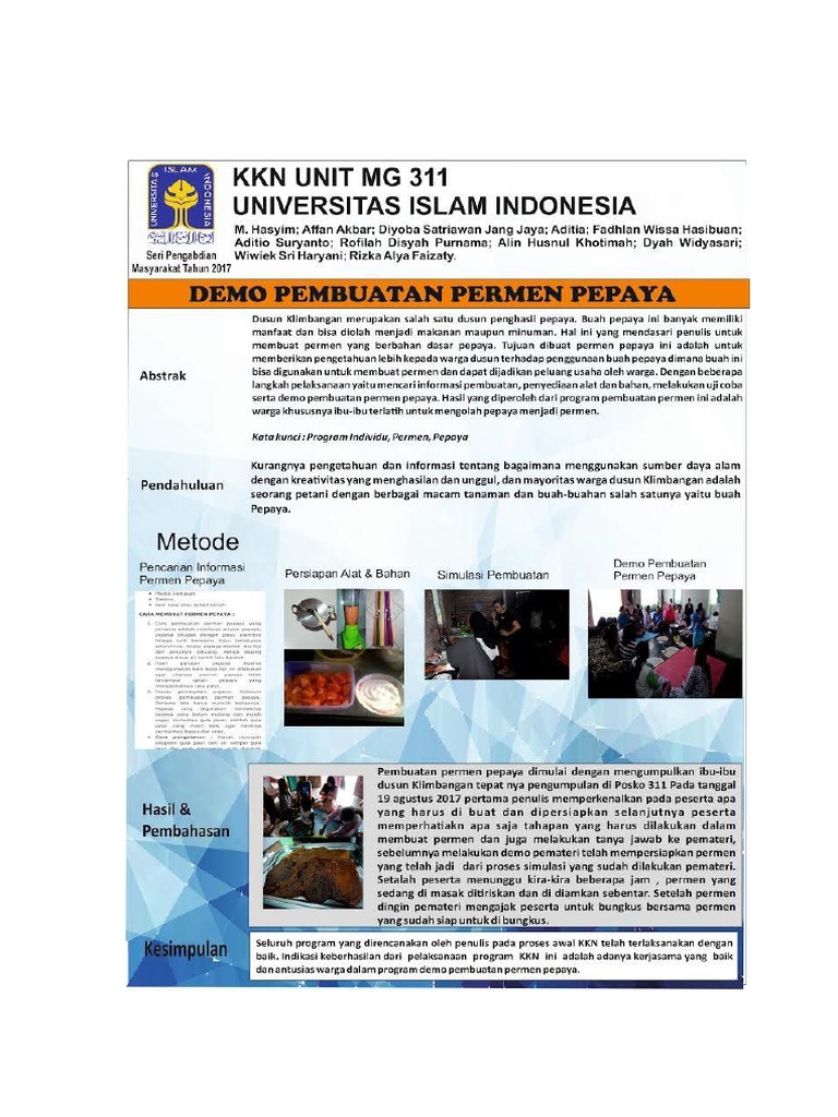 Contoh Poster KKN Reguler UII