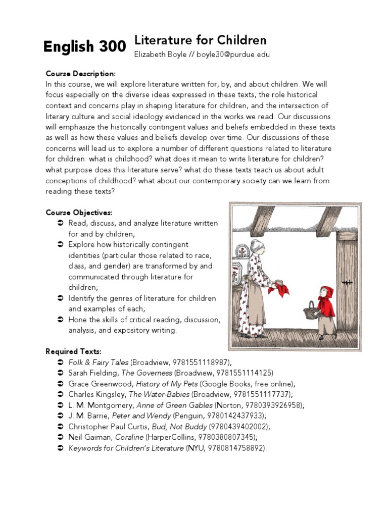 Literature for Children Course Overview | PDF | Brothers Grimm | Fairy ...