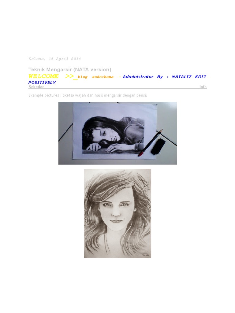 Teknik Menggambar Sketsa Wajah | PDF