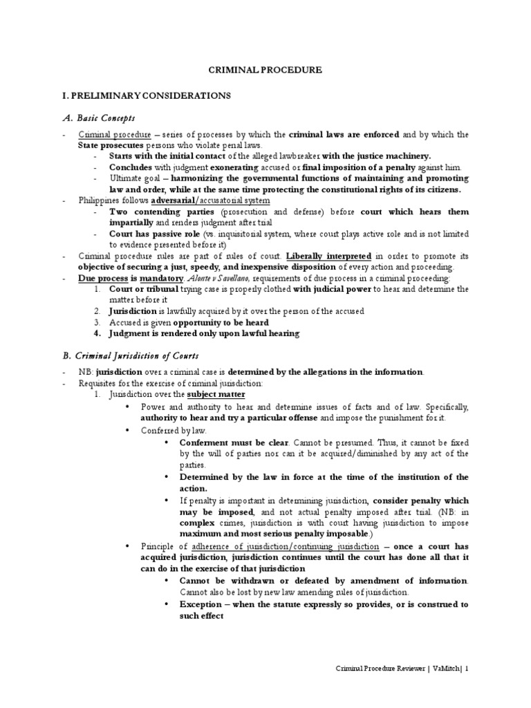 Criminal Procedure Notes PDF | PDF | Prosecutor | Criminal Procedure In ...