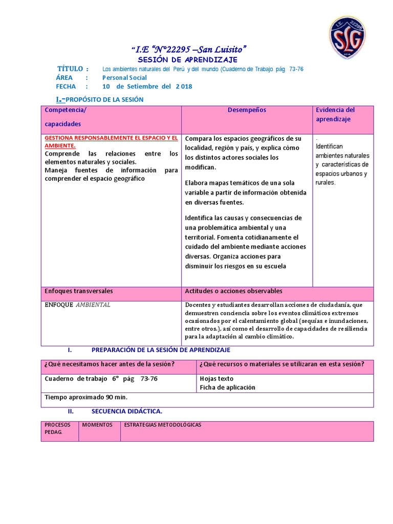 Los Ambientes Naturales Del Perú y Del Mundo | PDF | Entorno natural ...