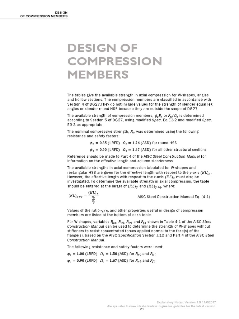 Design of Compression Members | PDF | Cartesian Coordinate System ...