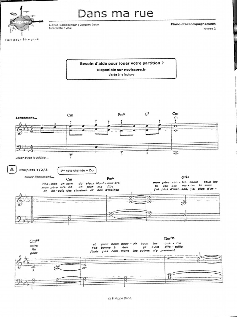 ZAZ - Dans Ma Rue PDF | PDF