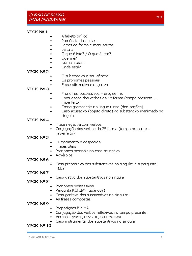 Curso de Russo para Iniciantes PDF | PDF