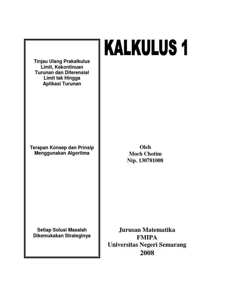 Bahan Ajar KAlkulus 1 PDF | PDF