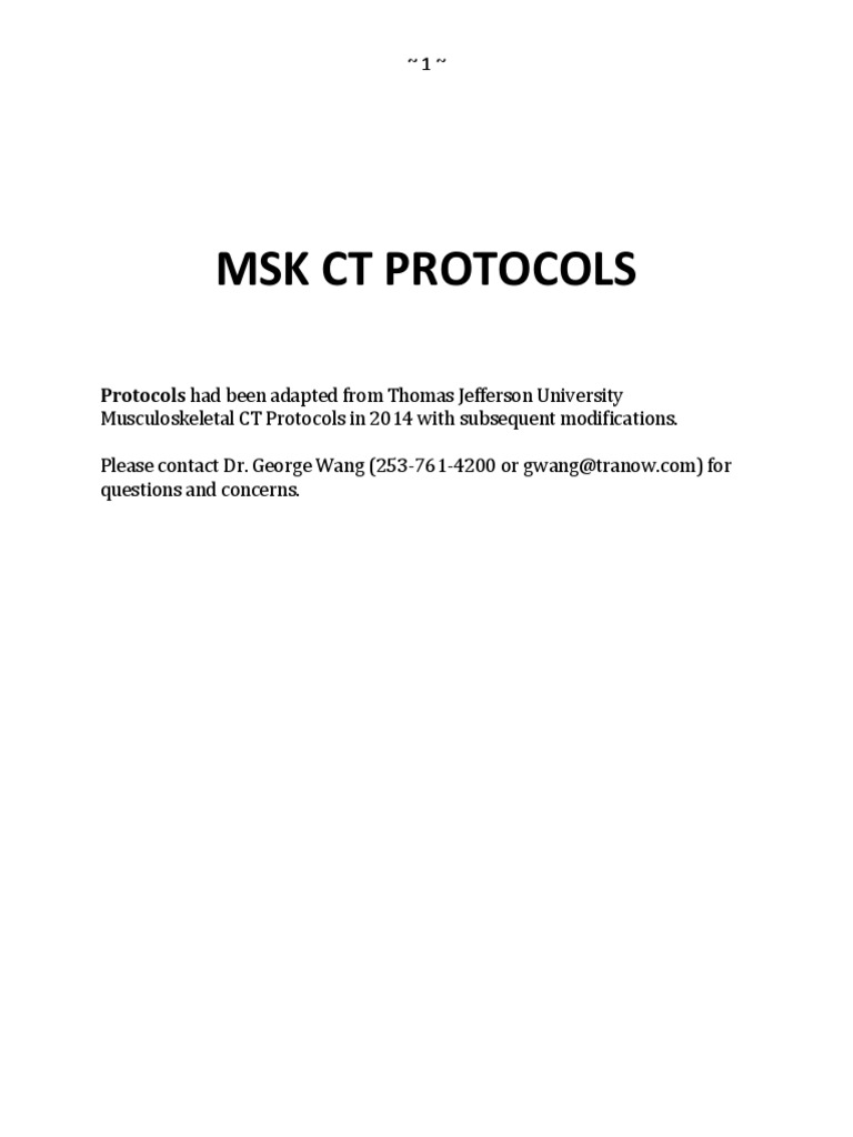 Musculoskeletal CT Protocols Guide | PDF | Pelvis | Hip