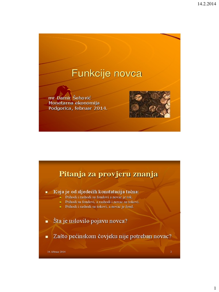 Funkcije Novca PDF | PDF
