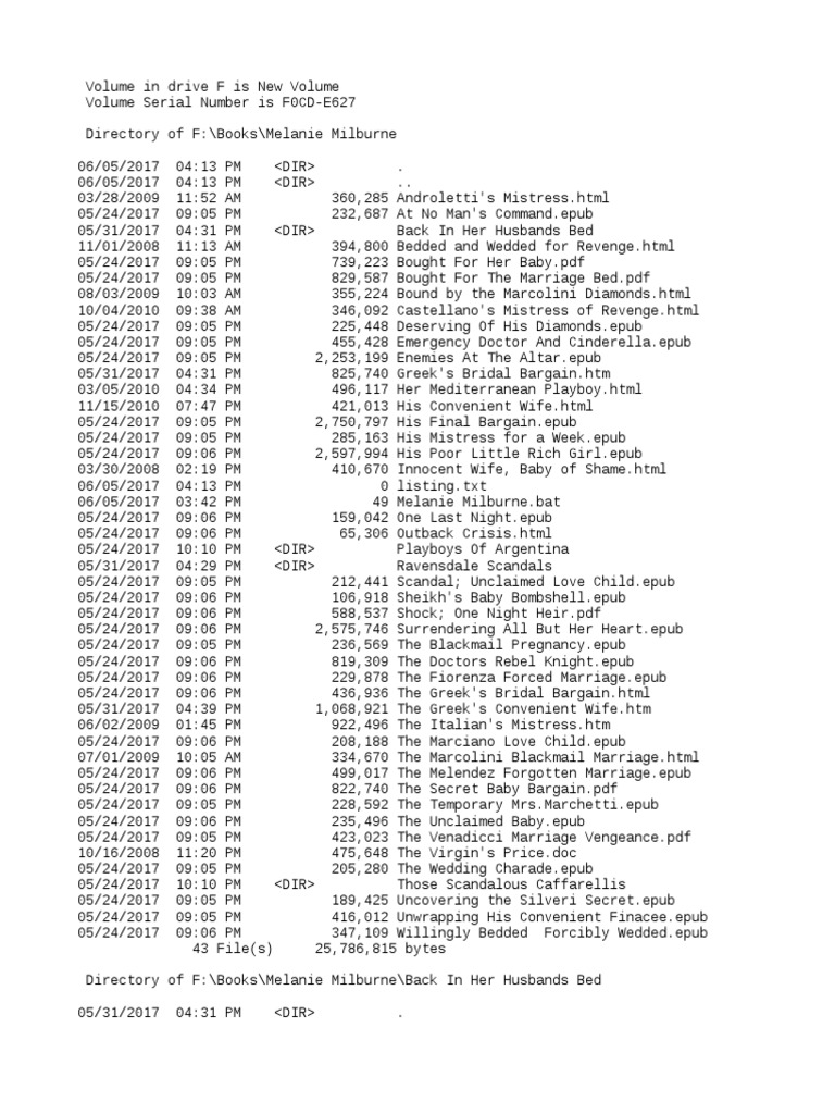 Melanie Milburne | PDF | Directory (Computing) | Computer File