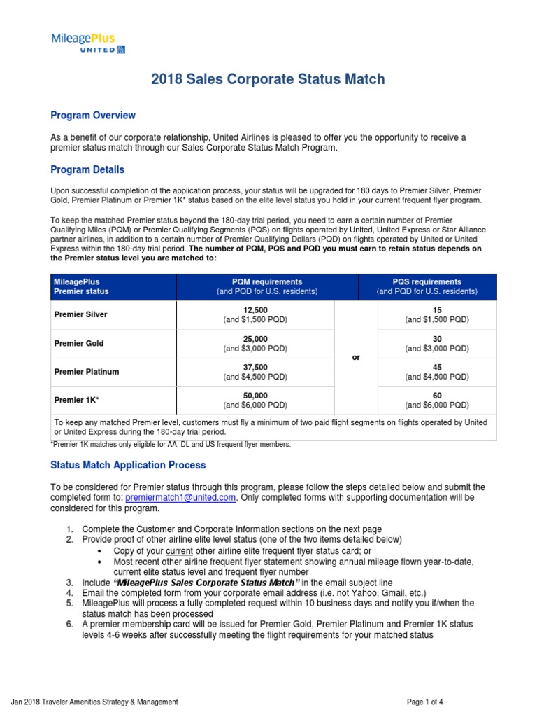 United Corporate Status MAtch | PDF | Airlines | Transport Companies