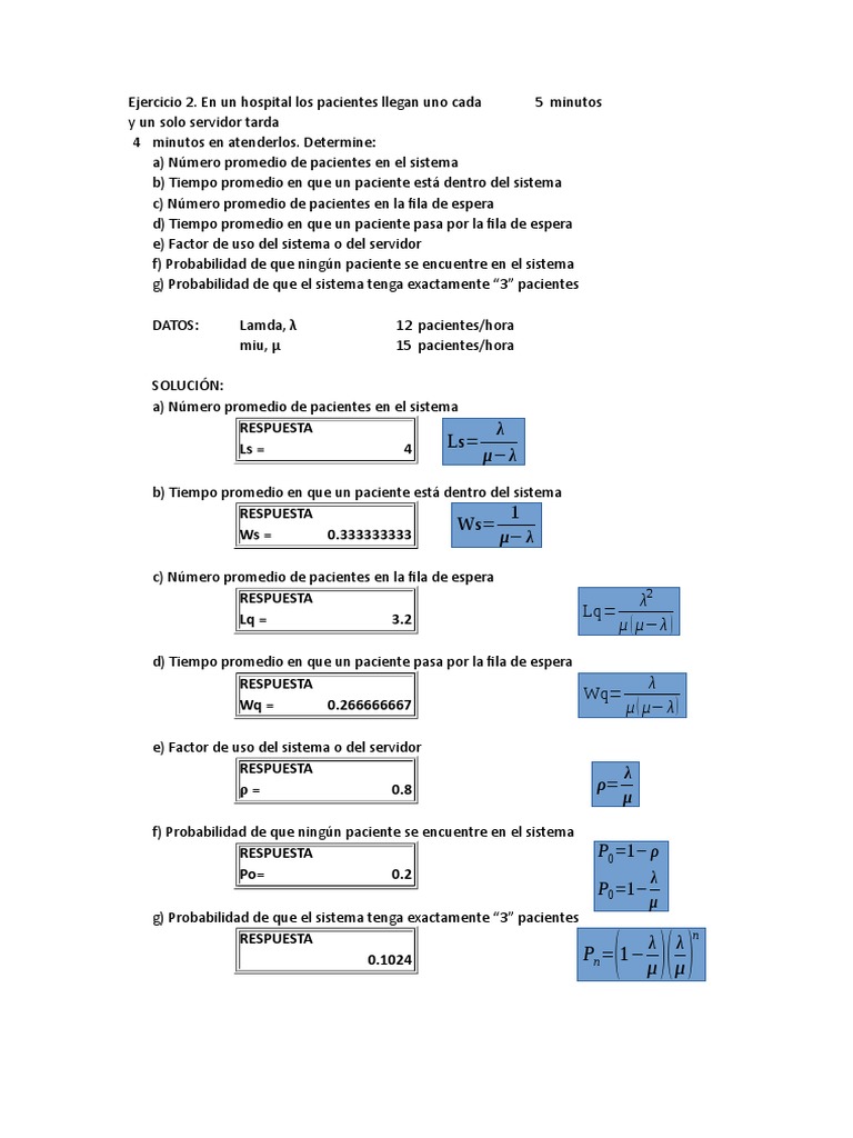 42ejercicio Lineas Espera MMM | PDF | Informática | Informática y tecnología de la información