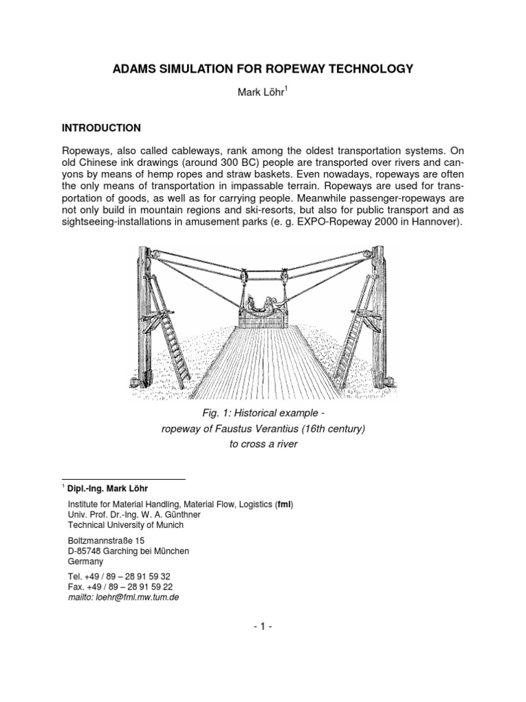 Adams Simulation For Ropeway Technology | PDF | Mechanical Engineering | Transport
