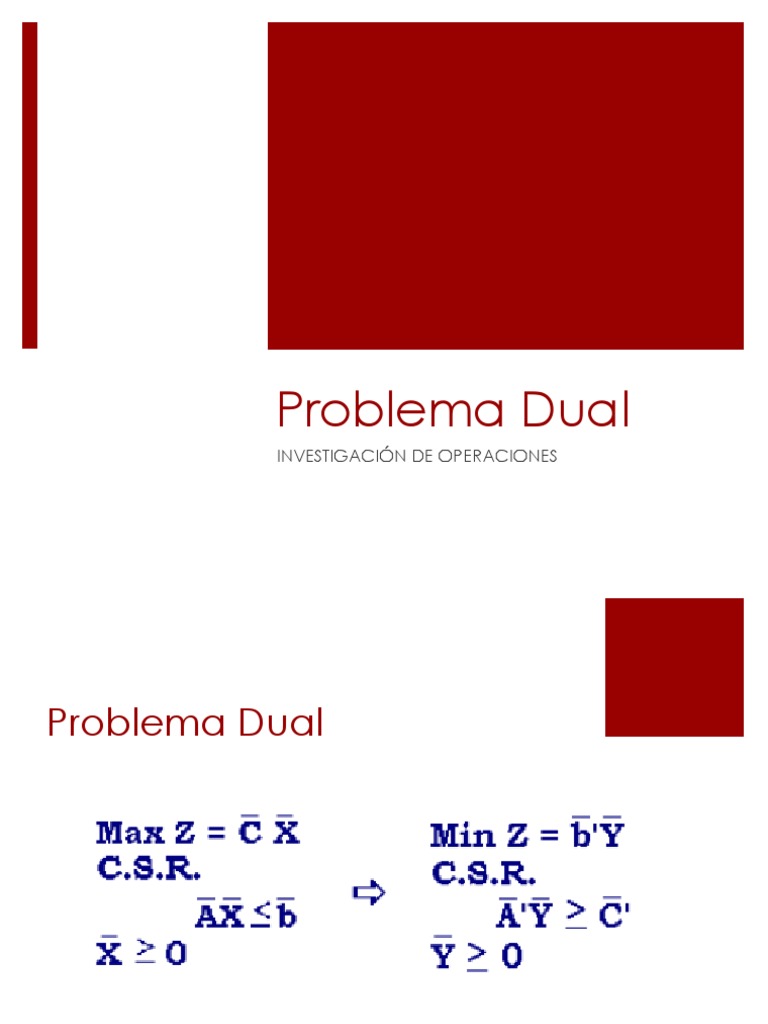 Problema Dual | PDF | Programación lineal | Áreas de informática