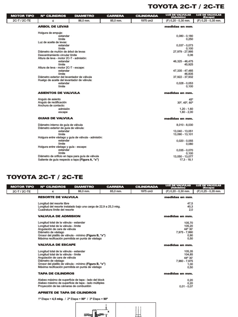 Toyota 2c-t - 2cte | PDF | Ingeniería de Transporte | Tecnología del motor