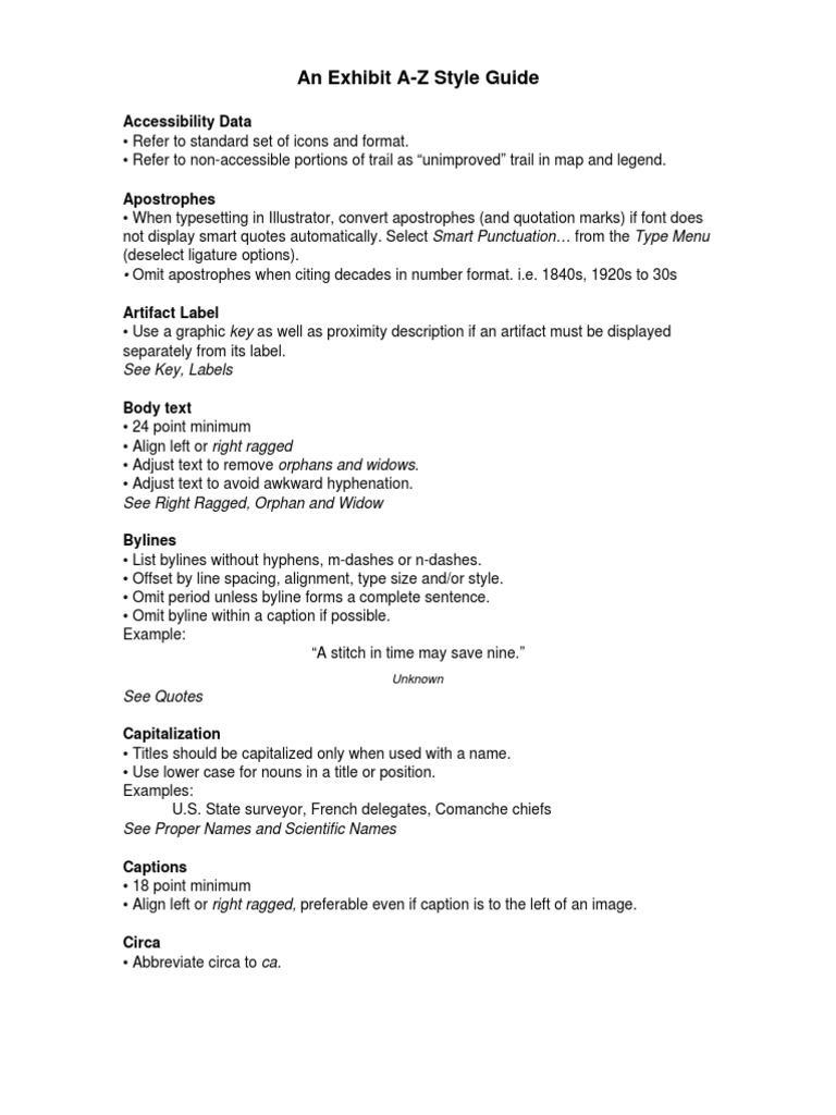 An Exhibit Style Guide | PDF | Quotation Mark | Symbols