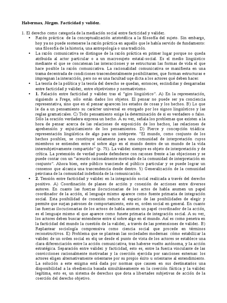 Habermas J Facticidad y Validez | PDF | Legitimidad (política) | Metafísica