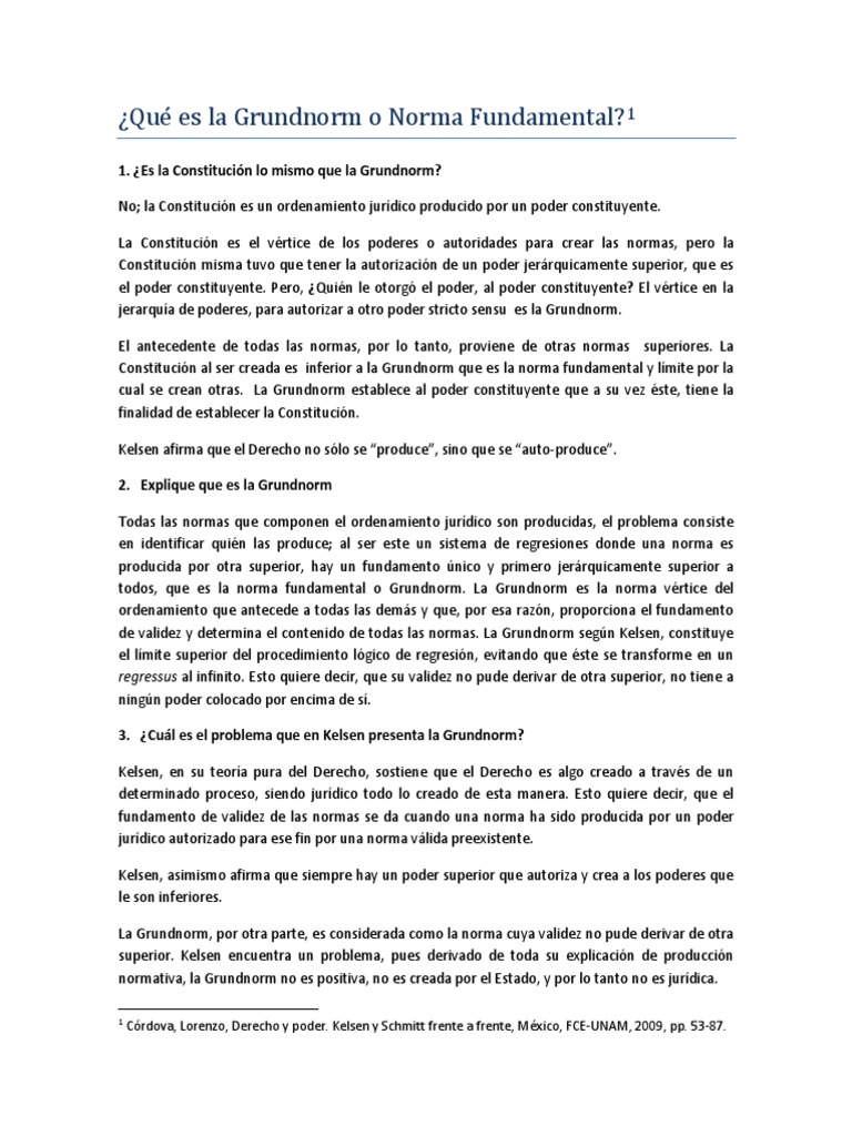 Qué Es La Grundnorm o Norma Fundamental | PDF | Constitución ...