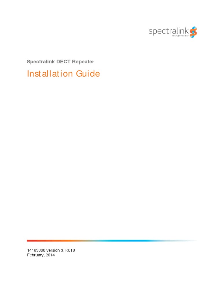 Spectralink DECT Repeater - Installation Guide - 0 | PDF | Base Station ...