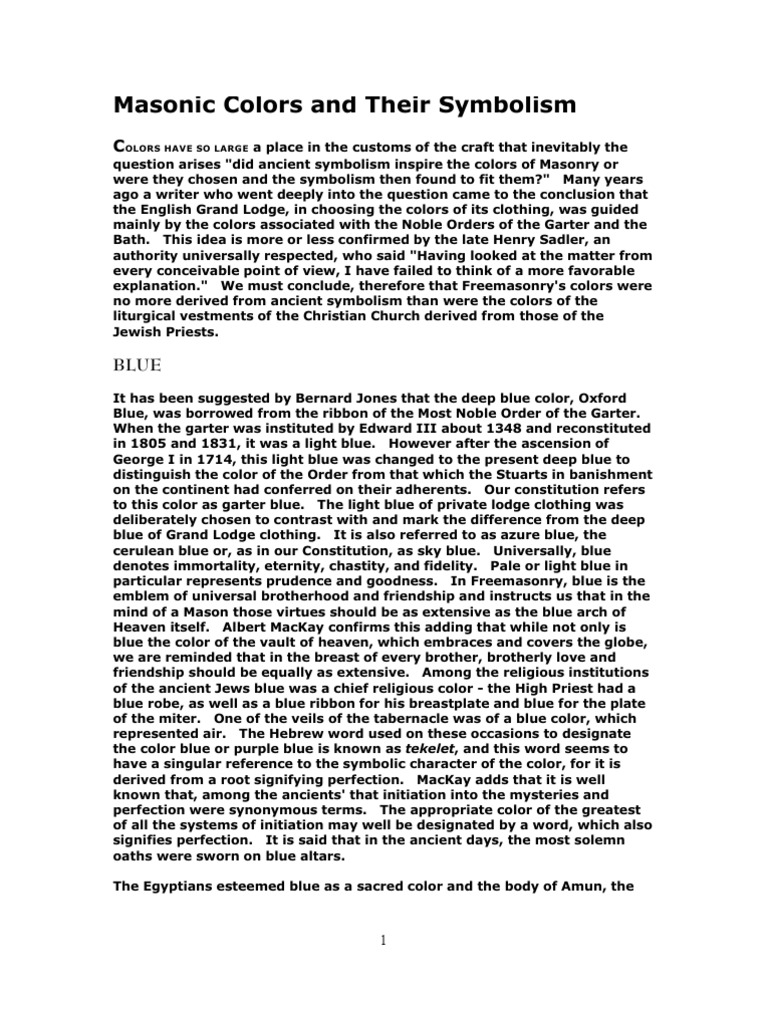 Masonic Colors | Freemasonry | Masonic Lodge