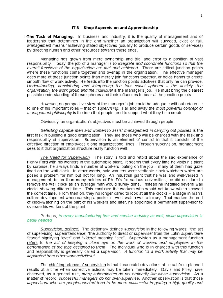 Shop Supervision | PDF | Leadership | Supervisor