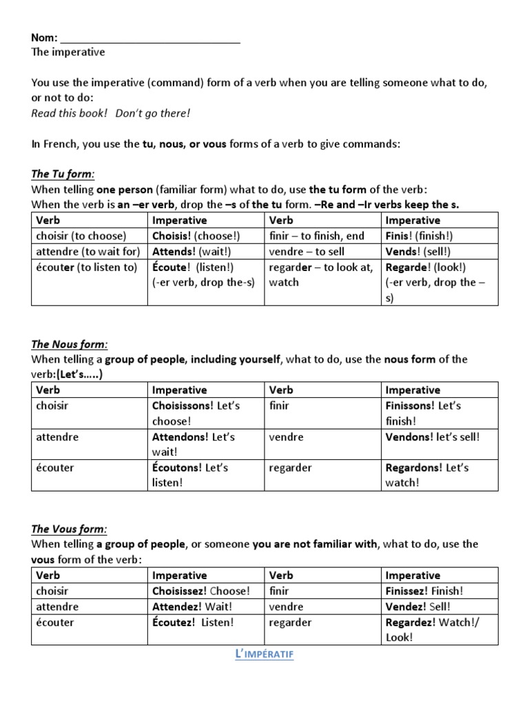 Worksheet - Limperatif | PDF | Semantics | Grammatical Conjugation