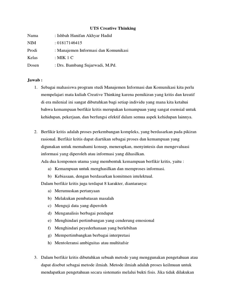 Creative Thinking Pdf