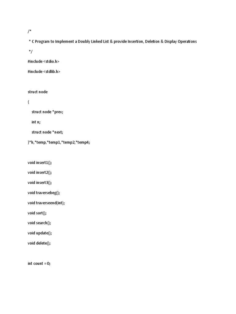 Doubly Linked List Project | PDF | Data Management | Computer Data