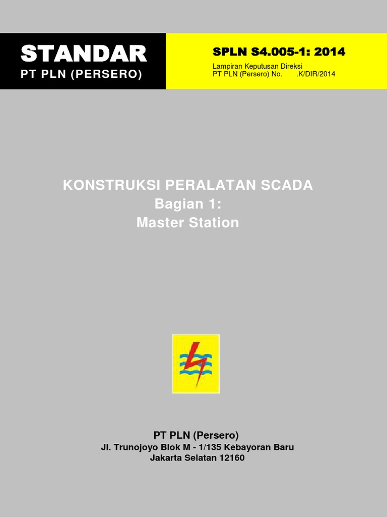 SPLN S4.005-1 2014 Konstruksi Peralatan SCADA Bagian 1 Master Station ...