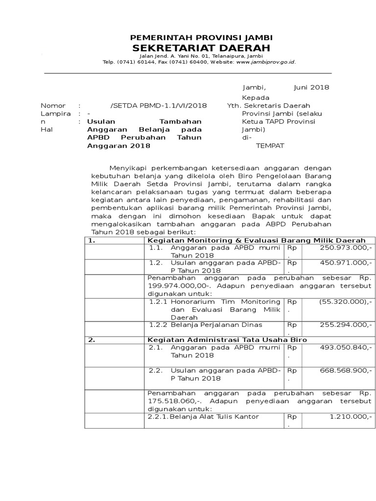 Surat Anggaran | PDF