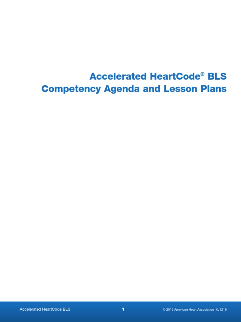 Accelerated Heartcode Bls Competency Agenda and Lesson Plans | PDF ...