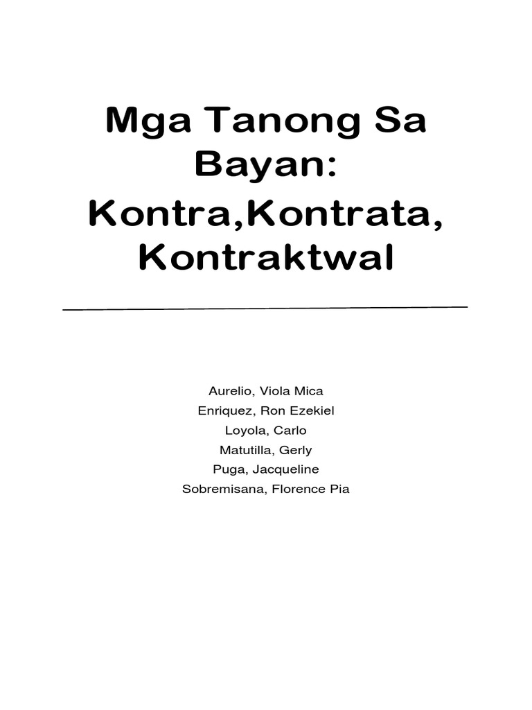 Contractualization Narrative | PDF