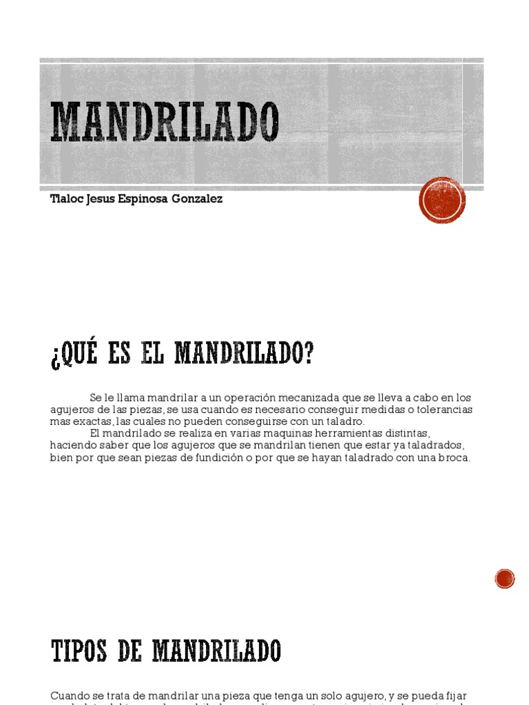 Proceso de Mandrilado y Maquinado | PDF | Perforar | Procesos industriales