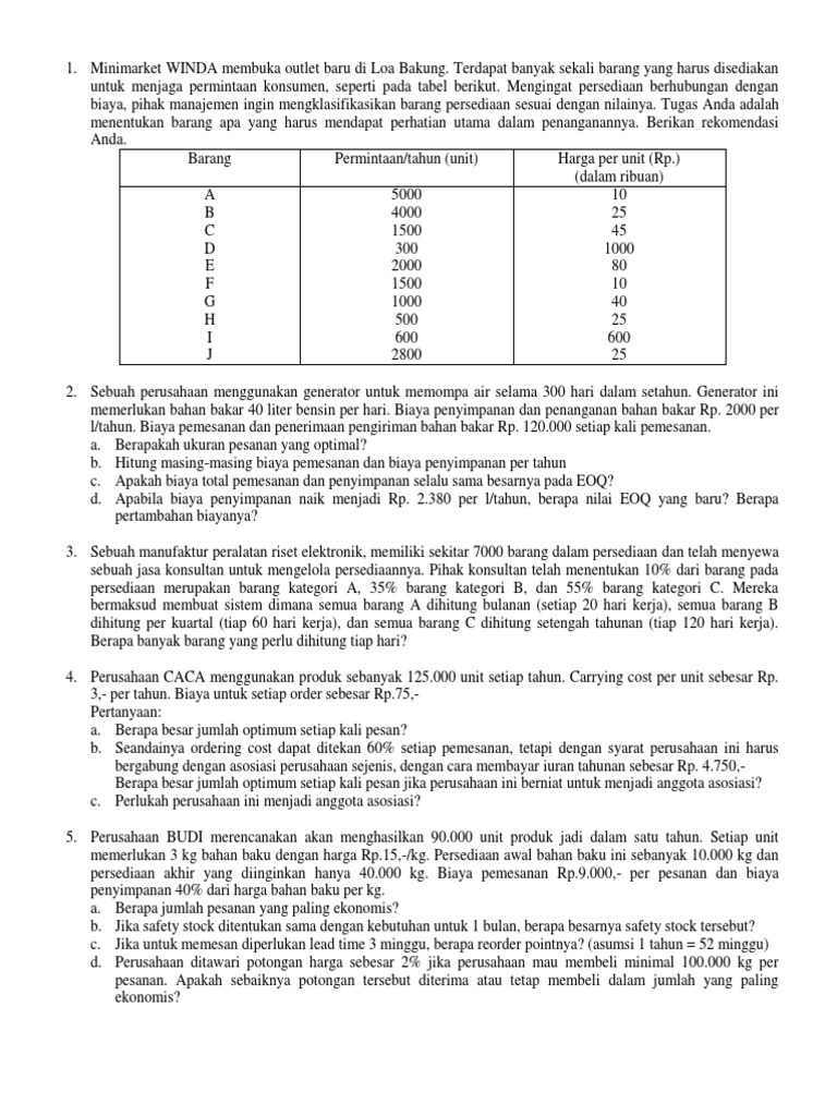 Soal Inventory | PDF