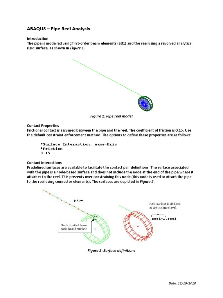 ABAQUS Pipe Reel Analysis | PDF | Friction | Mechanical Engineering