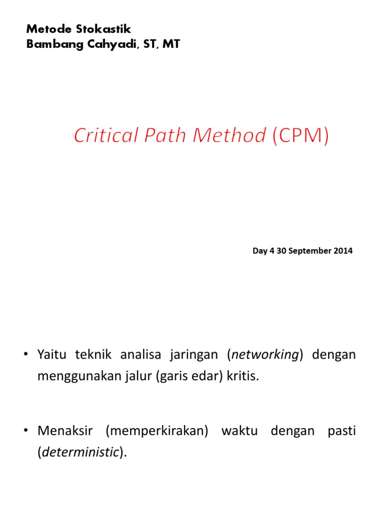 Critical Path Method | PDF