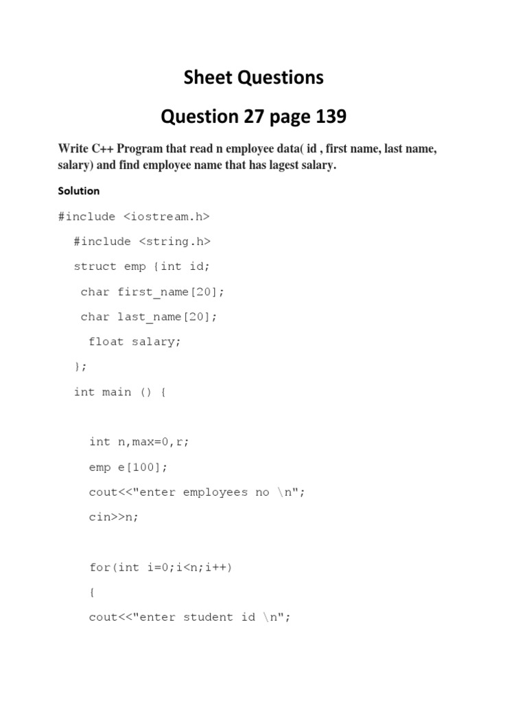 Sheet Questions Question 27 Page 139 | PDF