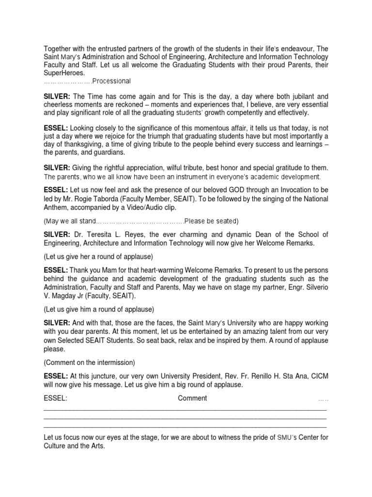 Tribute To Parents Script | PDF | Reason