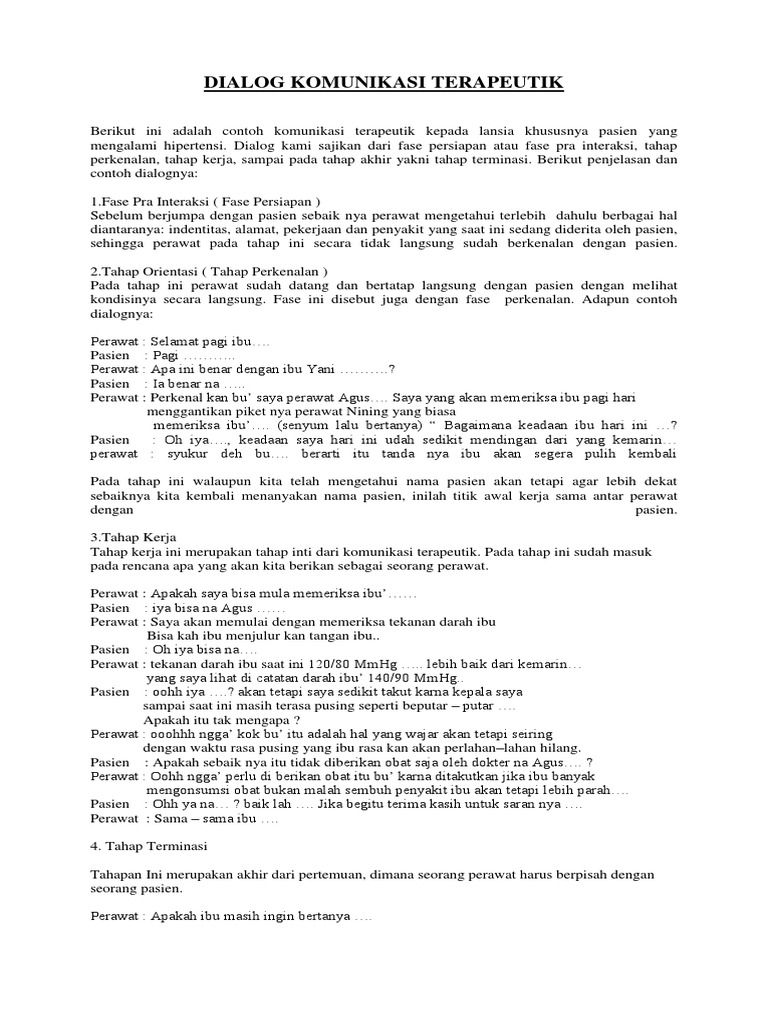 Contoh Dialog Komunikasi | PDF | Pengembangan Diri | Kesehatan Holistik