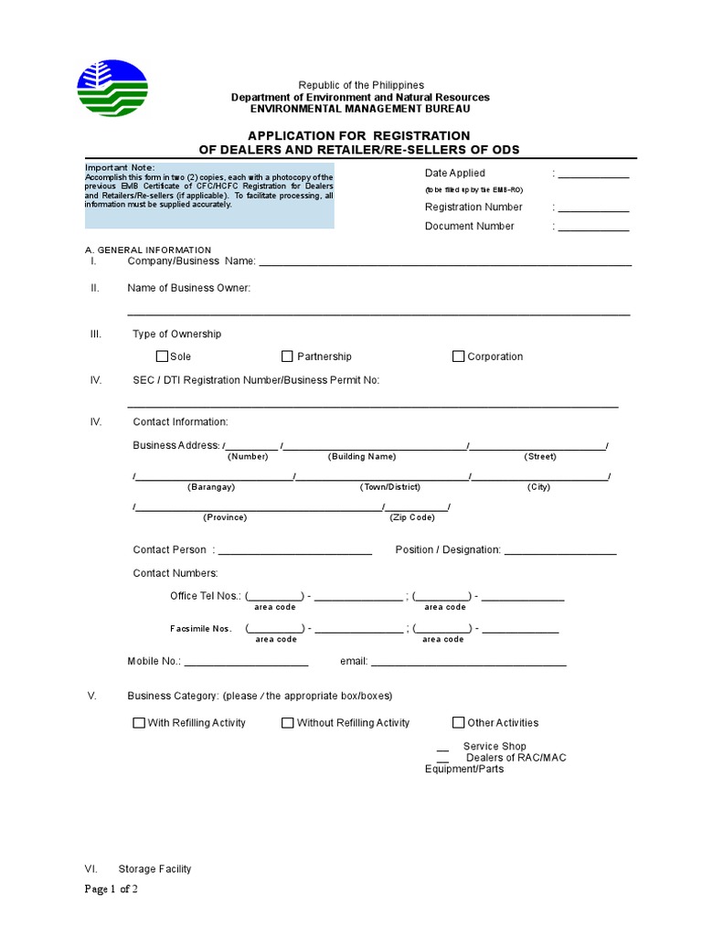 Cco Ods Form | PDF | Business | Government Information