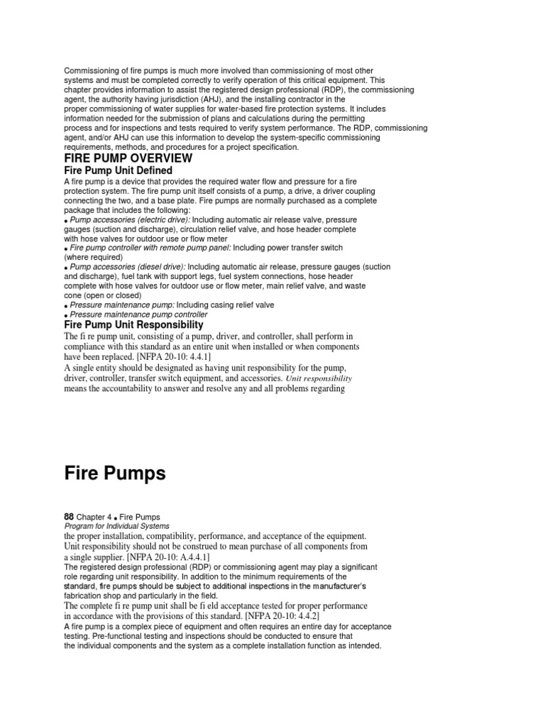 Commissioning of Fire Pumps | PDF | Pump | Pipe (Fluid Conveyance)