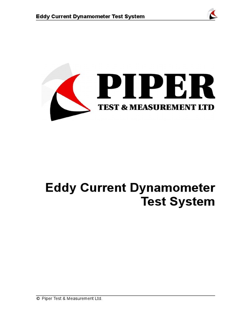 Eddy Current Dynamometer System | PDF | Bearing (Mechanical) | Calibration