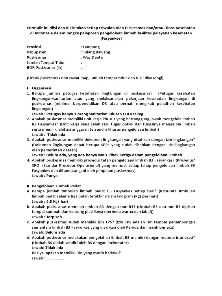 Formulir Monev Puskesmas | PDF