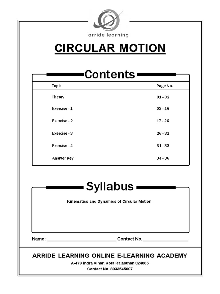Circular Motion | PDF | Acceleration | Rotation Around A Fixed Axis
