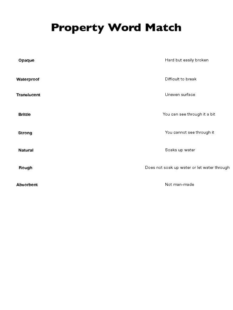 Property Word Match | PDF