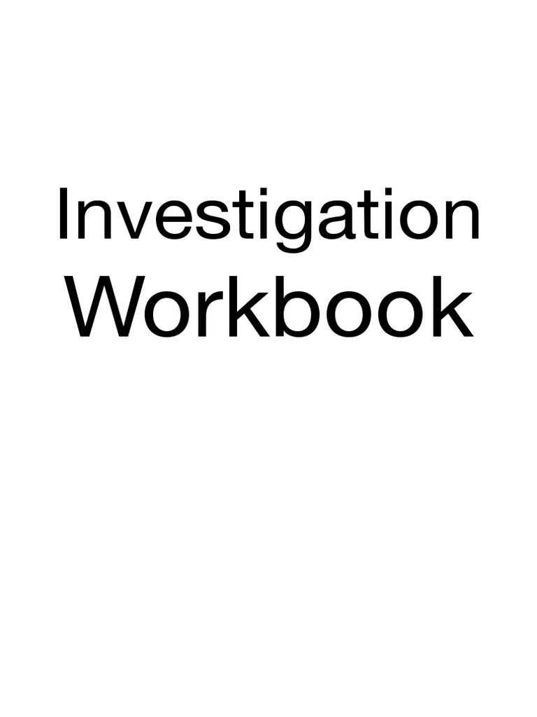 Investigation Workbook Guide | PDF | Self-Improvement