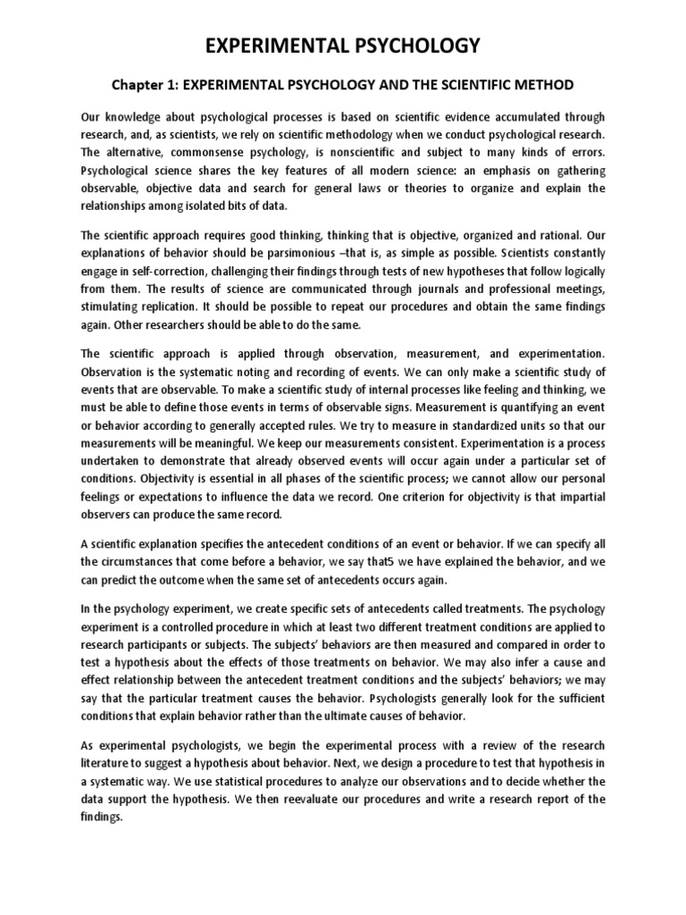 Experimental Psychology | PDF | Scientific Method | Experiment